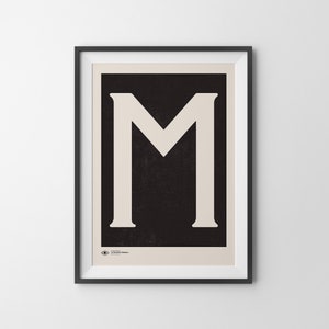 Capital Letter Wall Art | Monogram Poster Art Print | Letter M ...