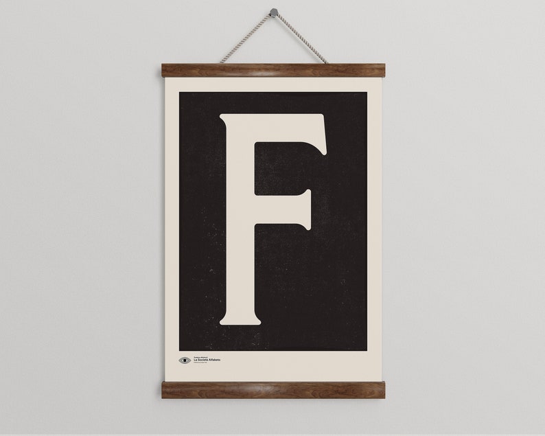 Capital Letter Wall Art | Monogram Poster Art Print | Letter F ...