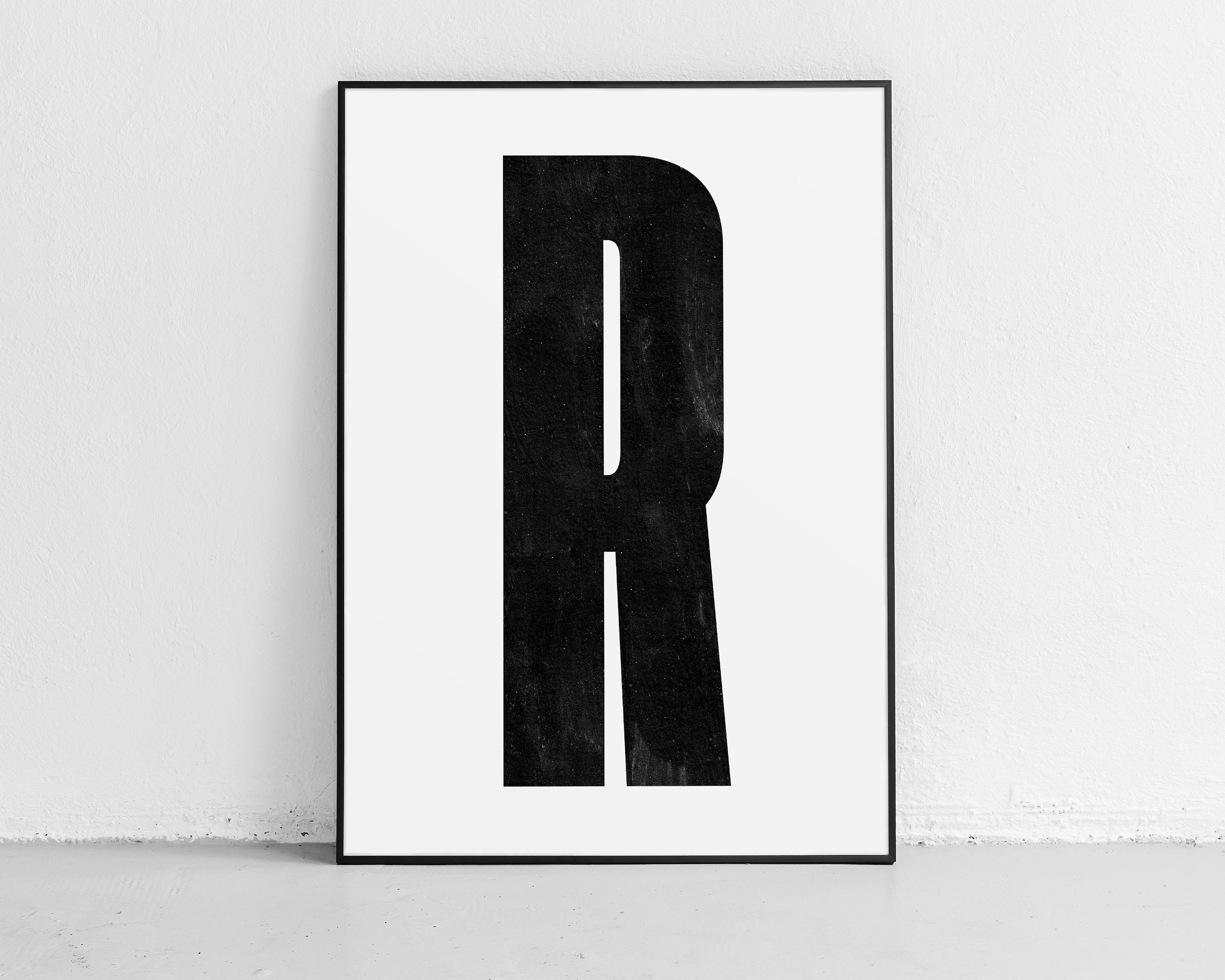 Capital Letter Wall Art Monogram Poster Art Print Letter R | Etsy