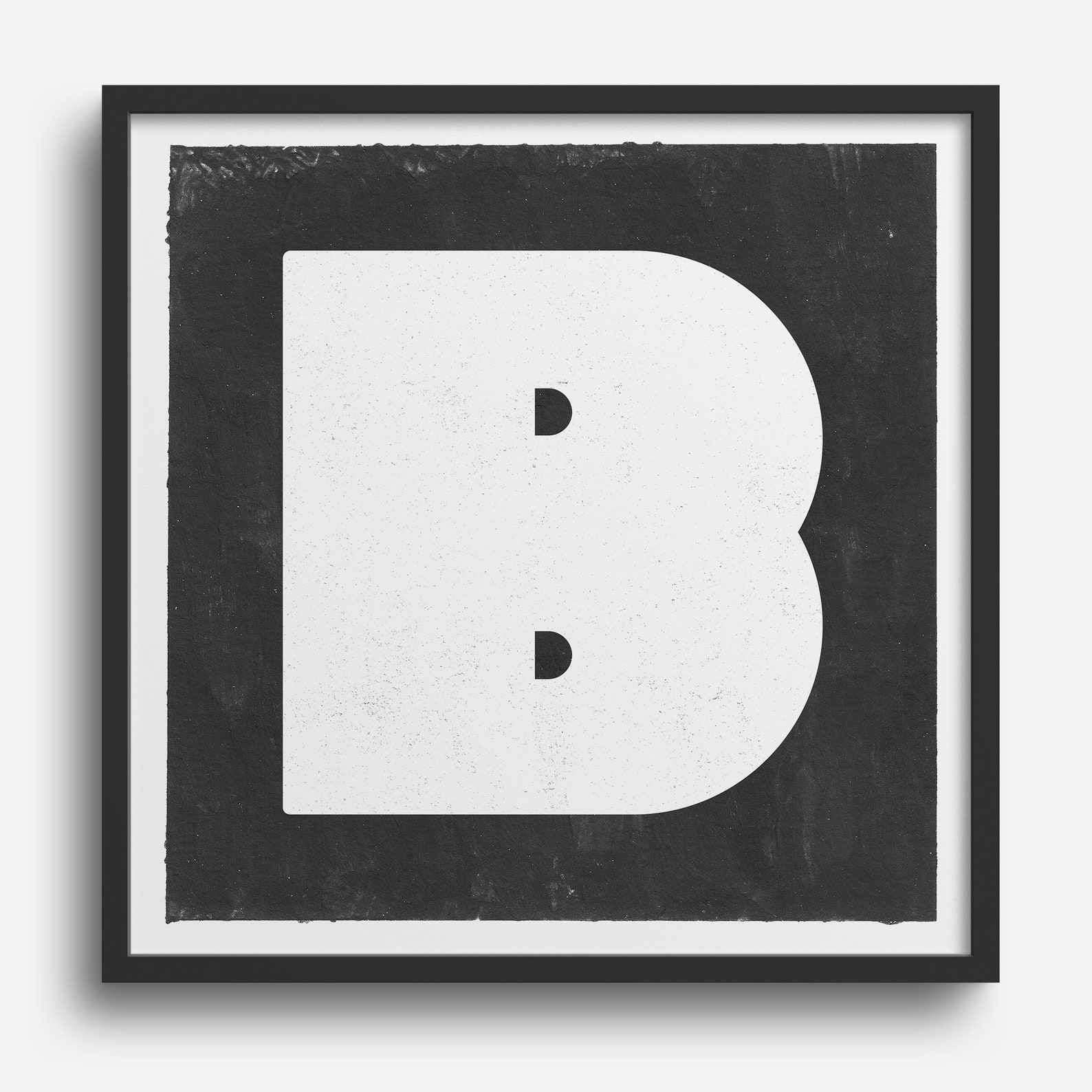 LETTER B — Block Letter Square Wall Art, Modern Monogram Poster Art ...