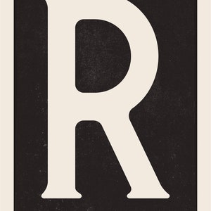 Capital Letter Wall Art | Monogram Poster Art Print | Letter R ...