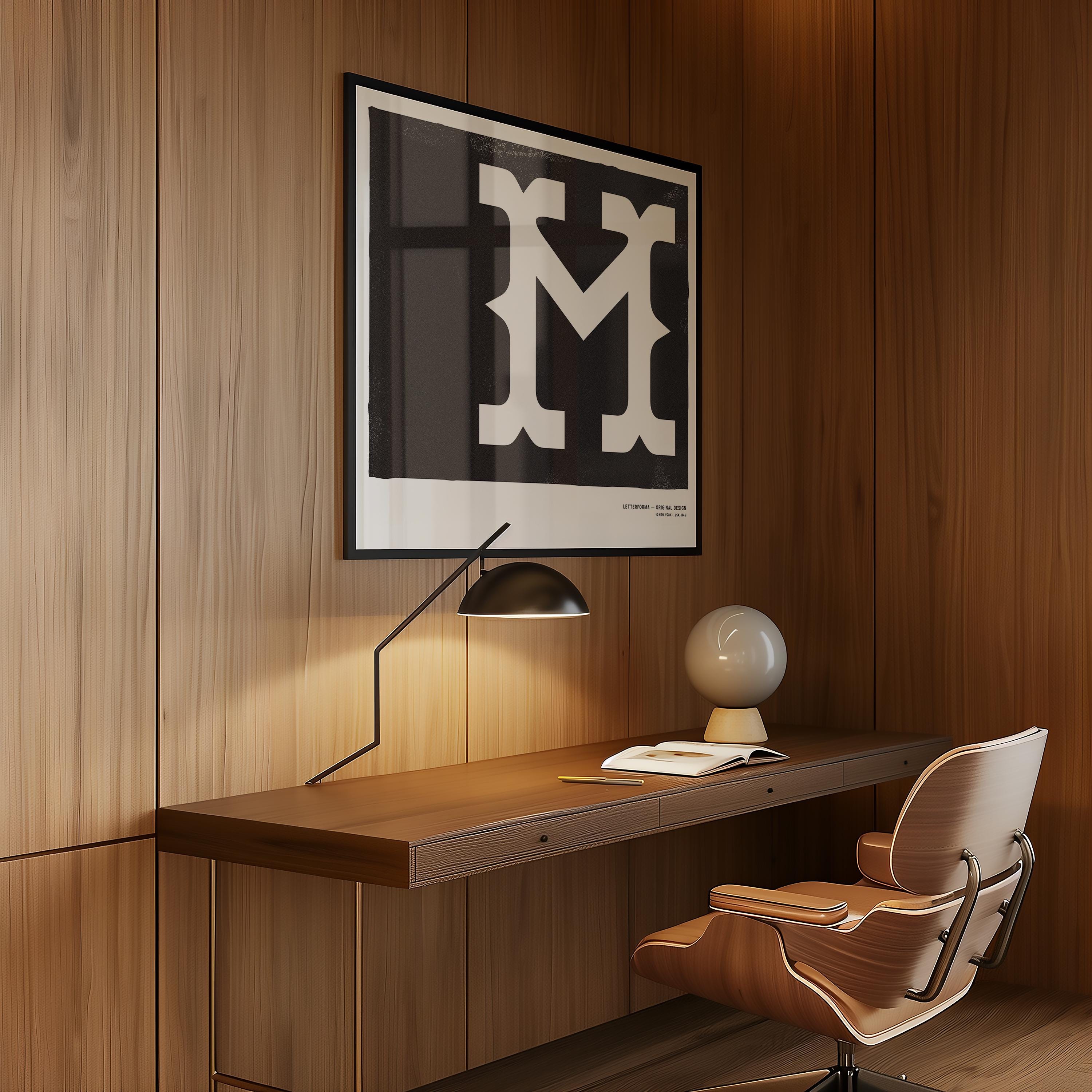Extra Large Wall Art, Monogram Poster Art Print, Letter M, Instant ...