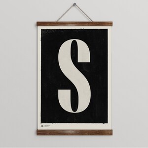 Capital Letter Wall Art | Monogram Poster Art Print | Letter S ...