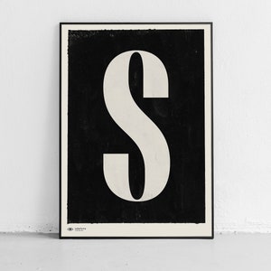 Capital Letter Wall Art | Monogram Poster Art Print | Letter S ...