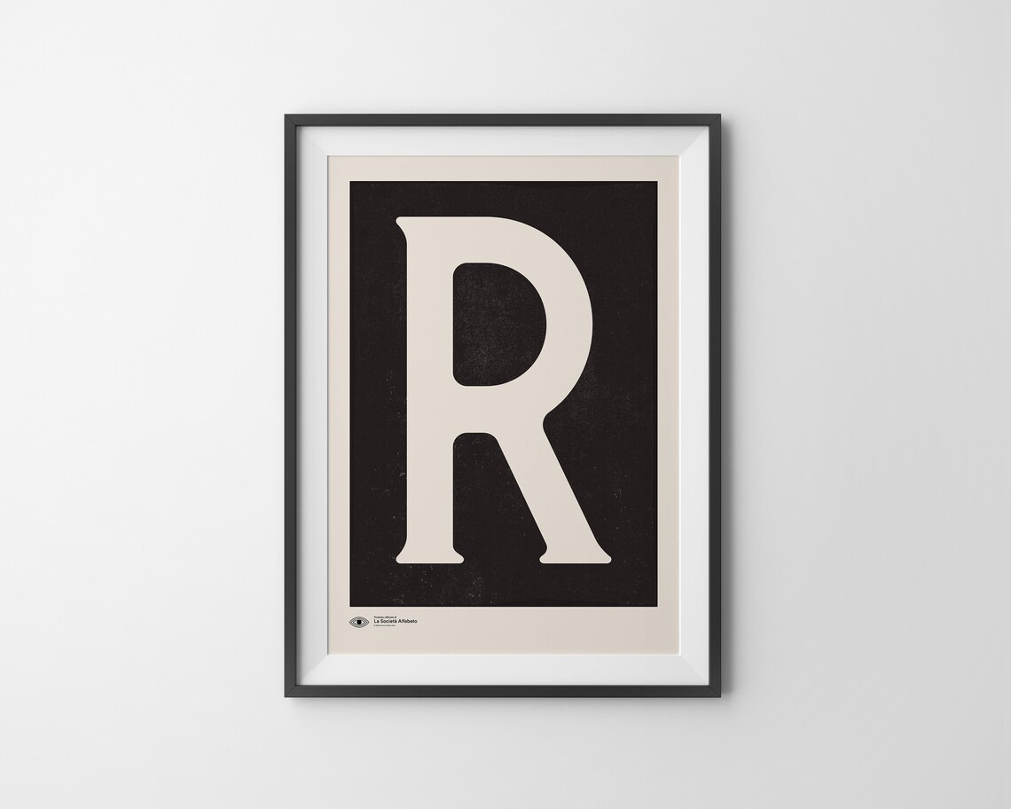 Capital Letter Wall Art Monogram Poster Art Print Letter R | Etsy