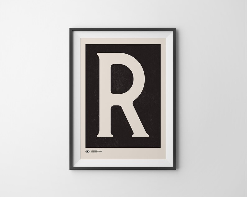 Capital Letter Wall Art Monogram Poster Art Print Letter R | Etsy