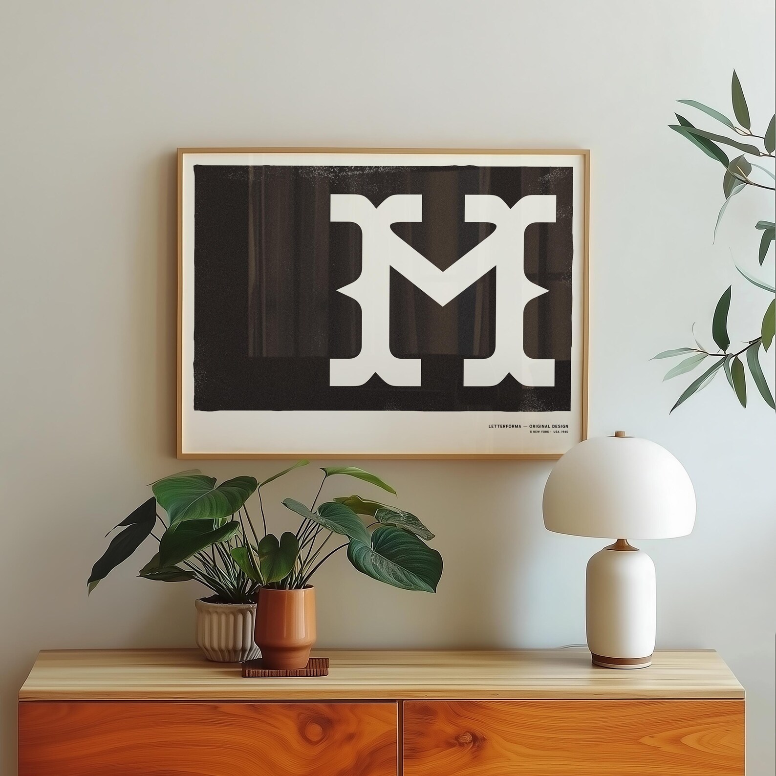 Extra Large Wall Art, Monogram Poster Art Print, Letter M, Instant ...