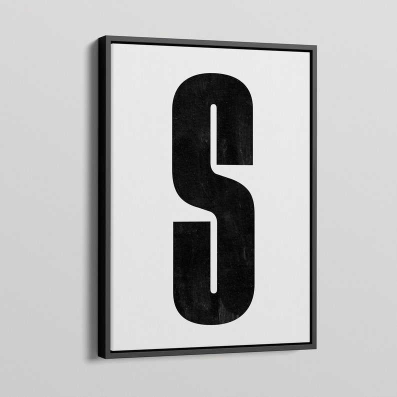 Capital Letter Wall Art | Monogram Poster Art Print | Letter S ...