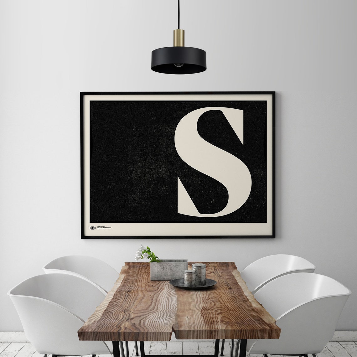 Large Wall Art Monogram Poster Art Print Letter S Instant - Etsy