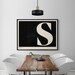 Large Wall Art Monogram Poster Art Print Letter S Instant - Etsy