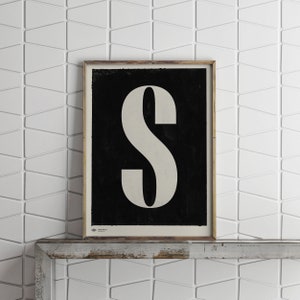 Capital Letter Wall Art | Monogram Poster Art Print | Letter S ...