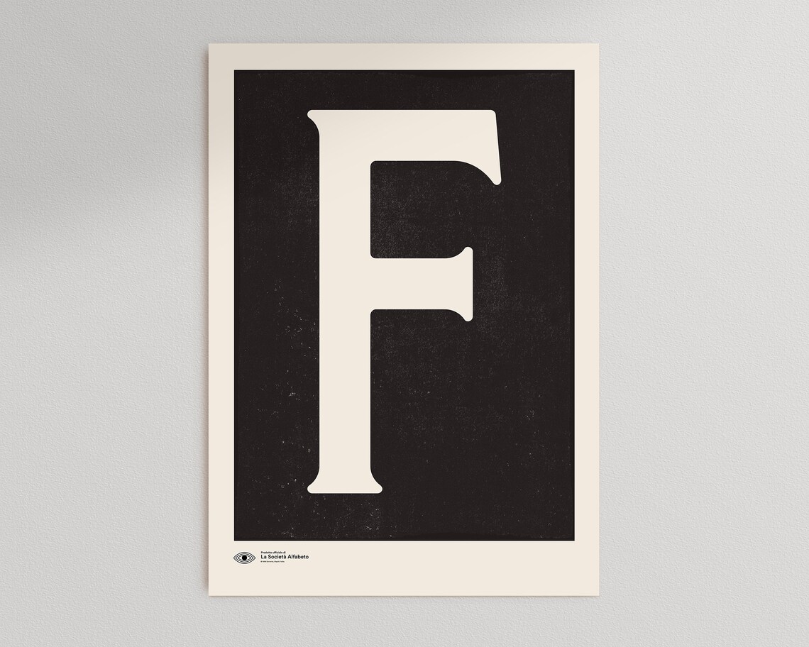 Capital Letter Wall Art Monogram Poster Art Print Letter F | Etsy