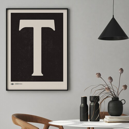 Large Wall Art Monogram Poster Art Print Letter T Instant - Etsy