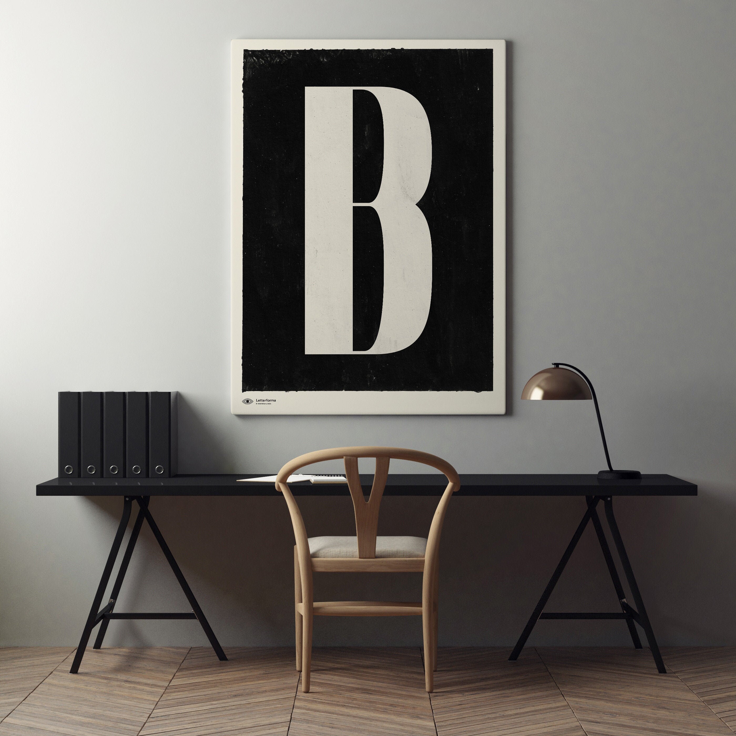 Capital Letter Wall Art | Monogram Poster Art Print | Letter B ...