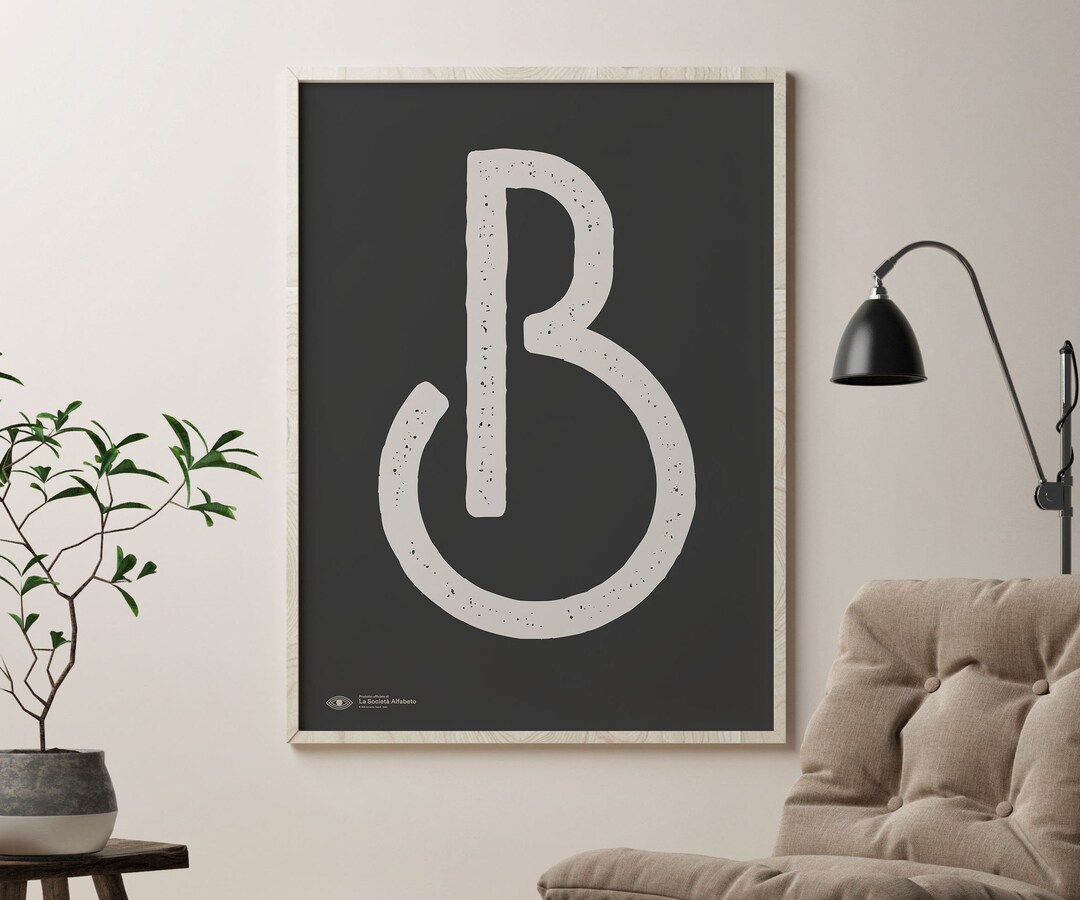 Capital Letter Wall Art | Monogram Poster Art Print | Letter B ...