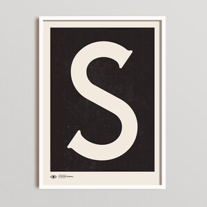 Capital Letter Wall Art | Monogram Poster Art Print | Letter S ...