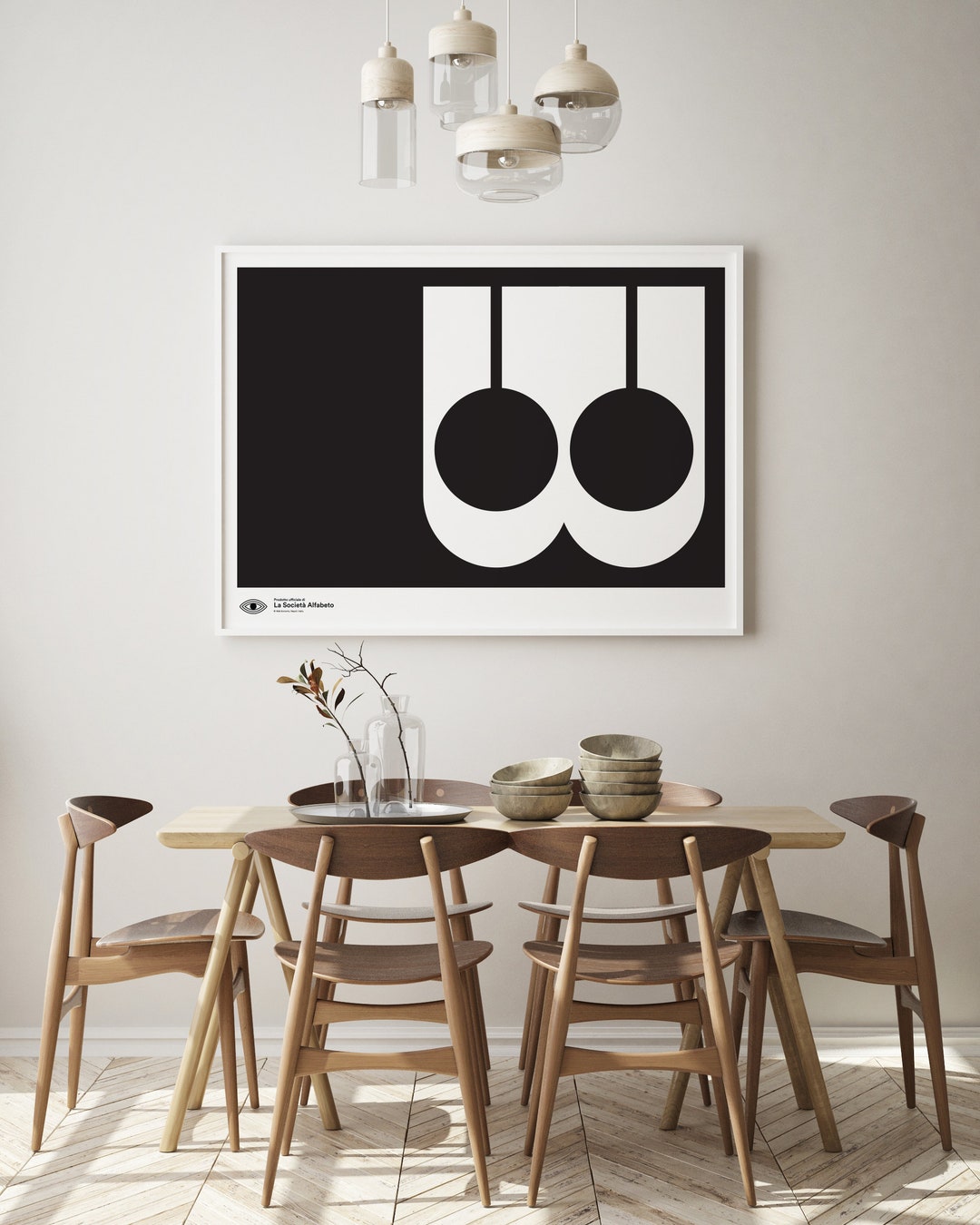 Large Wall Art, Retro Monogram Poster Art Print, Letter W, Instant ...
