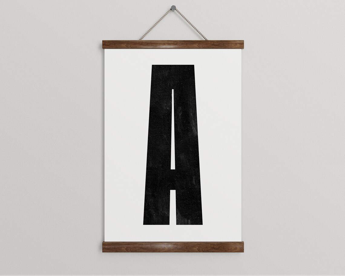 Capital Letter Wall Art | Monogram Poster Art Print | Letter A ...