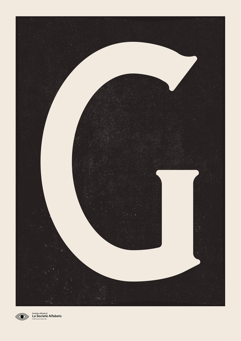 Capital Letter Wall Art | Monogram Poster Art Print | Letter G ...