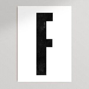 Capital Letter Wall Art | Monogram Poster Art Print | Letter F ...