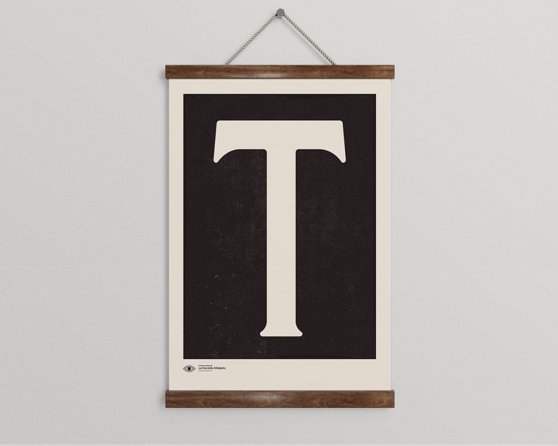Capital Letter Wall Art | Monogram Poster Art Print | Letter T ...
