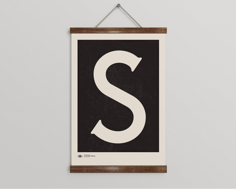 Capital Letter Wall Art | Monogram Poster Art Print | Letter S ...