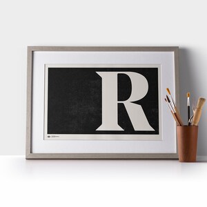 Large Wall Art, Monogram Poster Art Print, Letter R, Instant Download ...