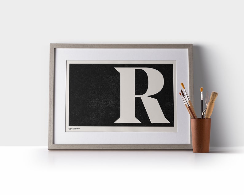 Large Wall Art, Monogram Poster Art Print, Letter R, Instant Download ...