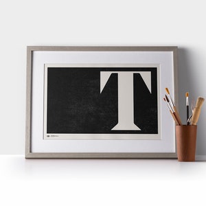 Large Wall Art, Monogram Poster Art Print, Letter T, Instant Download ...