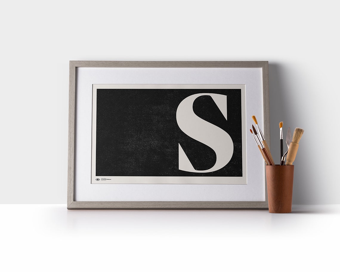 Large Wall Art, Monogram Poster Art Print, Letter S, Instant Download ...