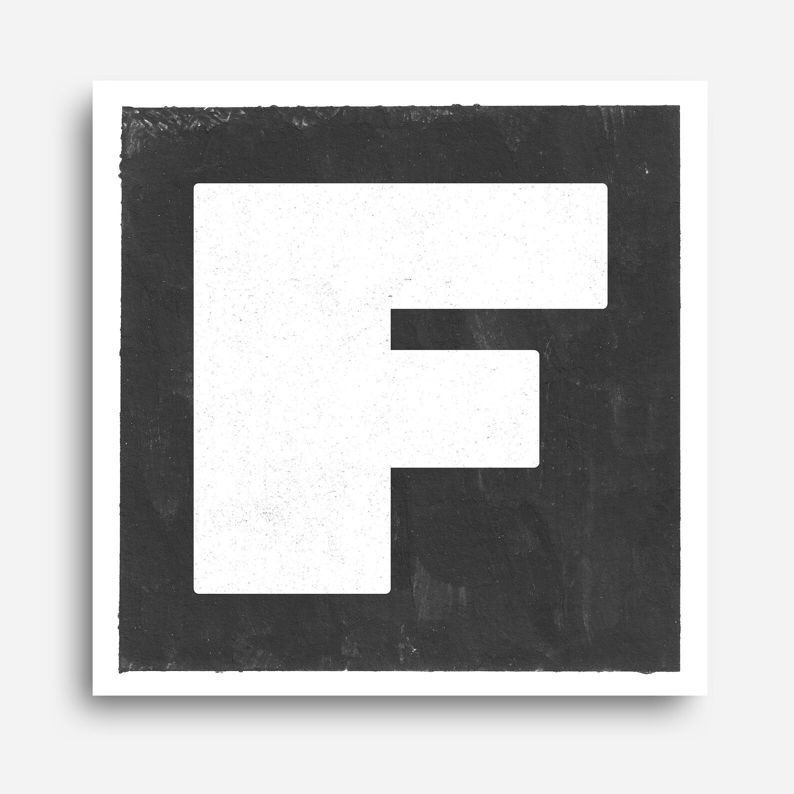 LETTER F — Block Letter Square Wall Art, Modern Monogram Poster Art ...