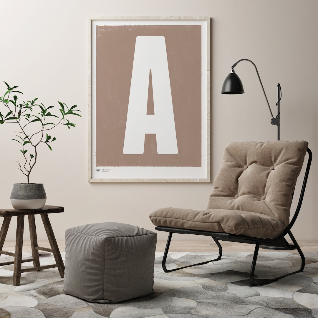 Capital Letter Wall Art | Monogram Poster Art Print | Letter A ...