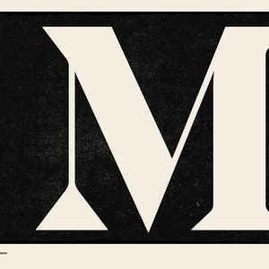 Large Wall Art, Monogram Poster Art Print, Letter M, Instant Download ...