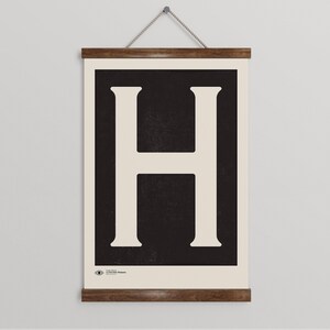 Capital Letter Wall Art | Monogram Poster Art Print | Letter H ...
