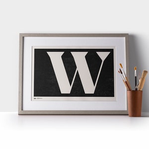 Large Wall Art, Monogram Poster Art Print, Letter W, Instant Download ...