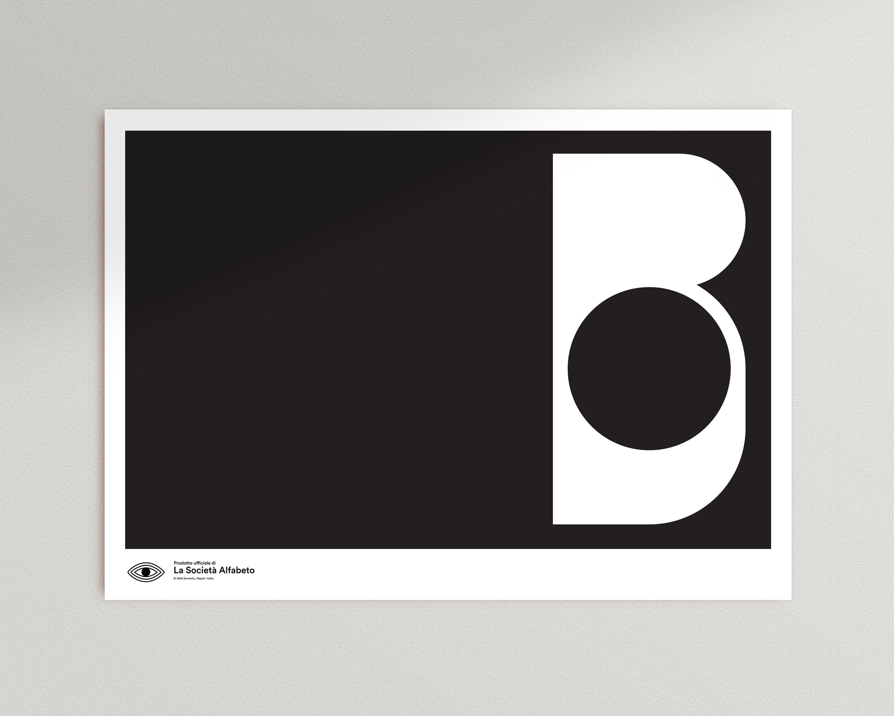 Large Wall Art Retro Monogram Poster Art Print Letter B - Etsy