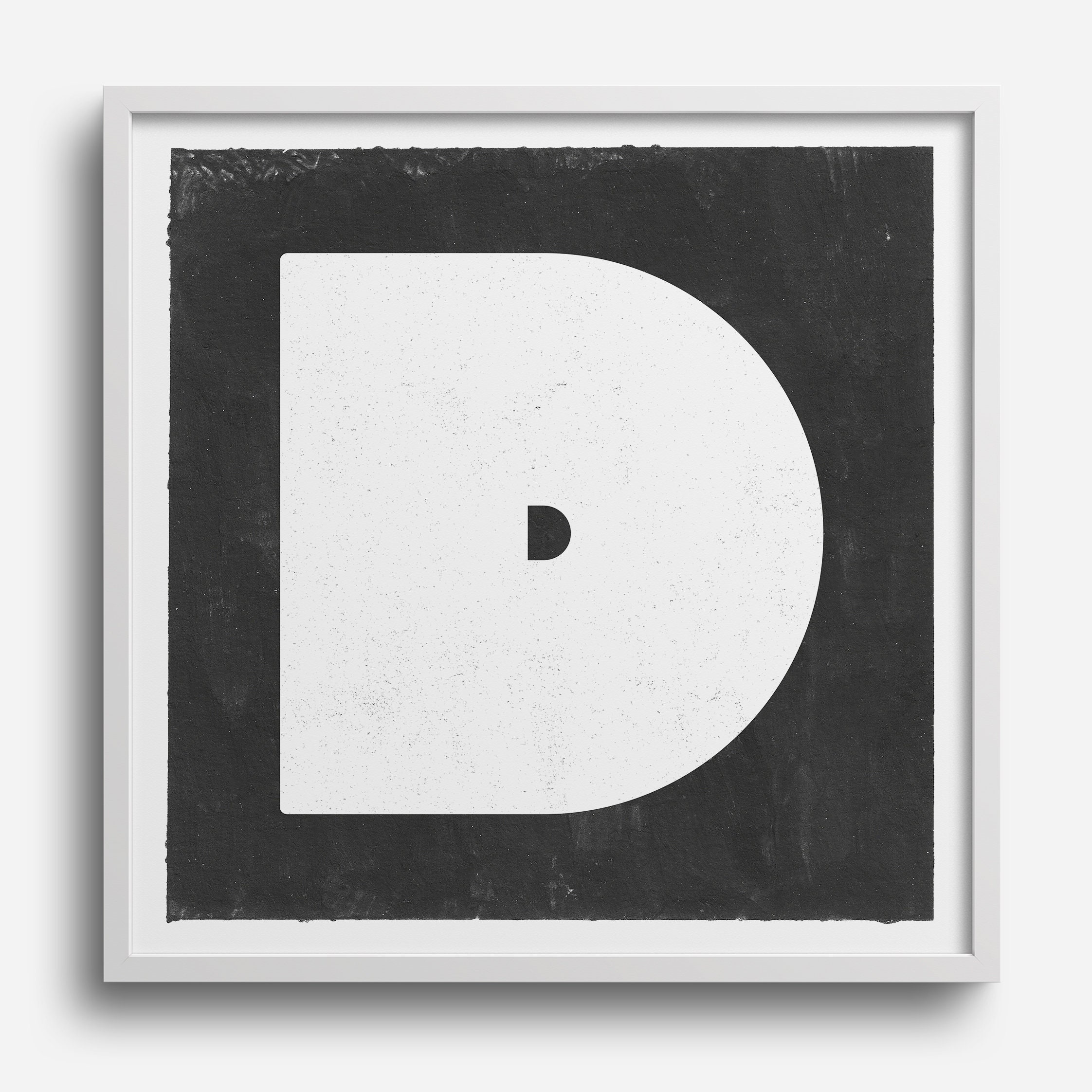 LETTER D — Block Letter Square Wall Art, Modern Monogram Poster Art ...