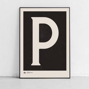 Capital Letter Wall Art | Monogram Poster Art Print | Letter P ...