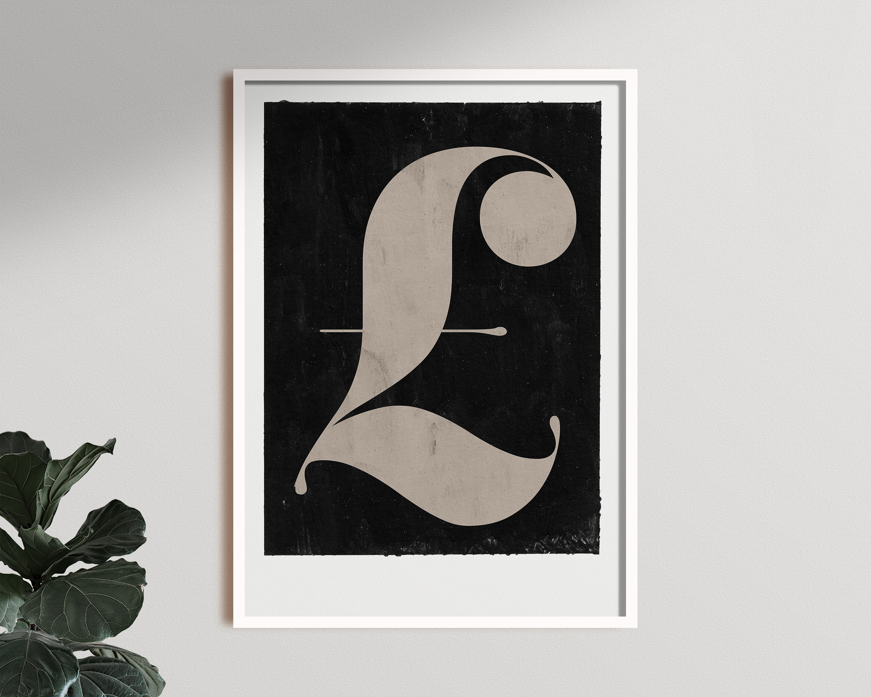 Oversized Wall Art Vintage Monogram Poster Art Print Pound - Etsy