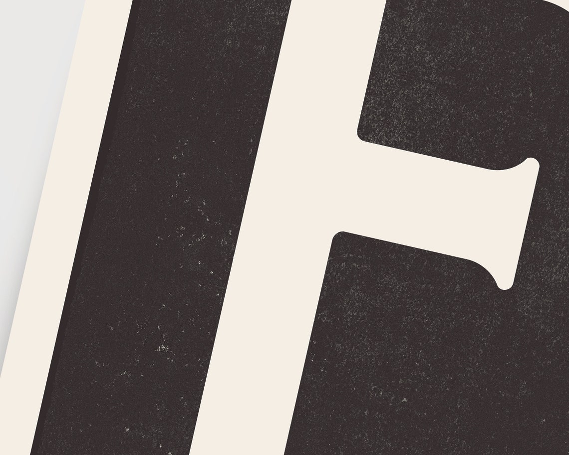 Capital Letter Wall Art | Monogram Poster Art Print | Letter F ...