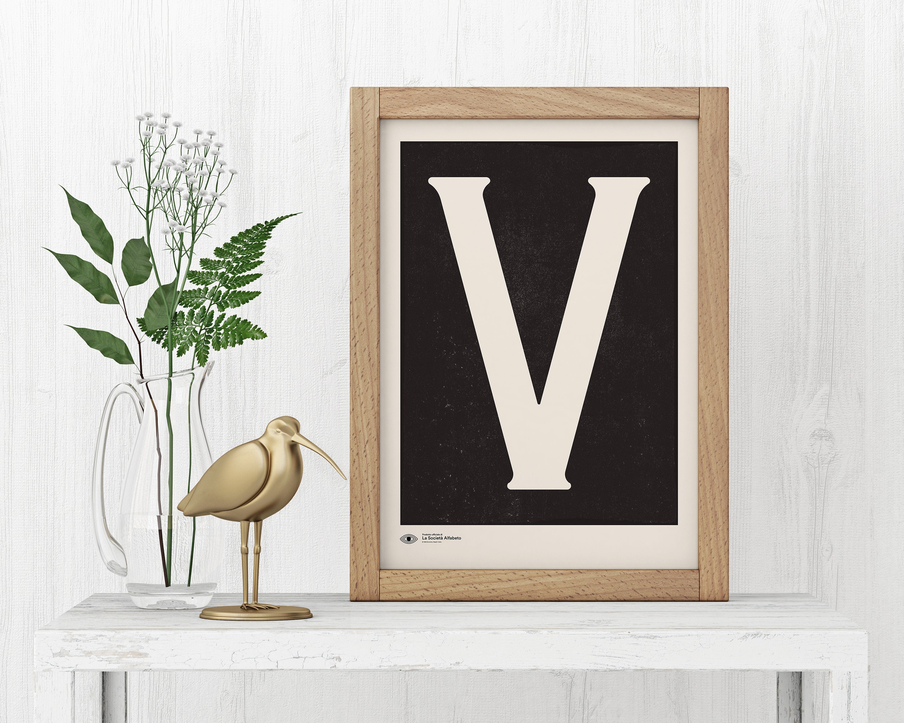 Capital Letter Wall Art Monogram Poster Art Print Letter V | Etsy