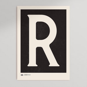 Capital Letter Wall Art | Monogram Poster Art Print | Letter R ...