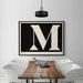 Large Wall Art, Monogram Poster Art Print, Letter M, Instant Download ...