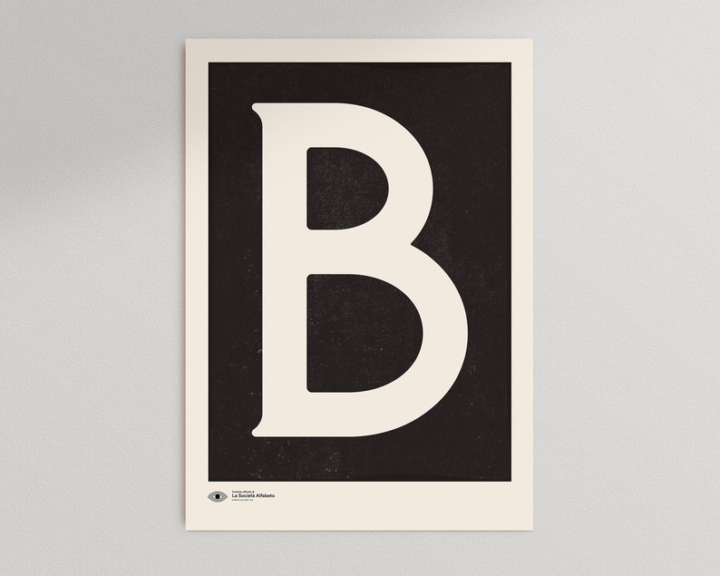Capital Letter Wall Art | Monogram Poster Art Print | Letter B ...