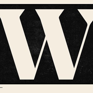 Large Wall Art, Monogram Poster Art Print, Letter W, Instant Download ...