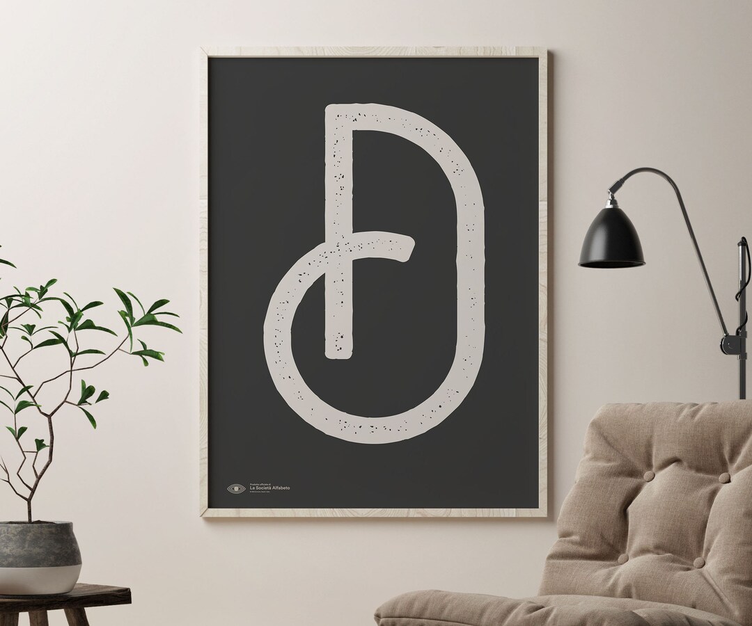 Capital Letter Wall Art | Monogram Poster Art Print | Letter D ...