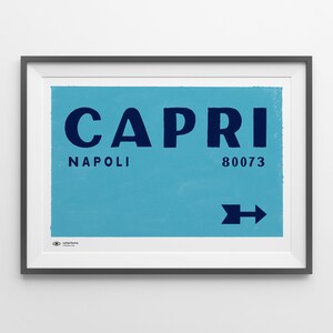 XL Italian Inspired Wall Art, Type Poster Art Print, Capri Napoli ...