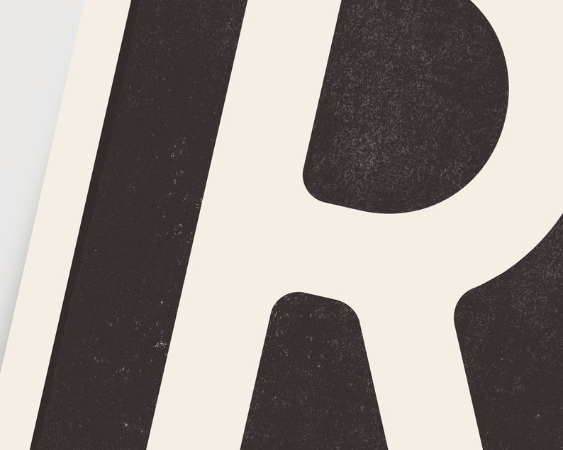 Capital Letter Wall Art Monogram Poster Art Print Letter R | Etsy