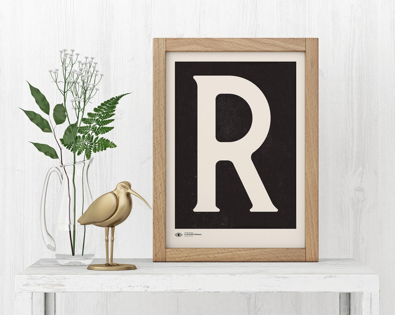 Capital Letter Wall Art Monogram Poster Art Print Letter R | Etsy