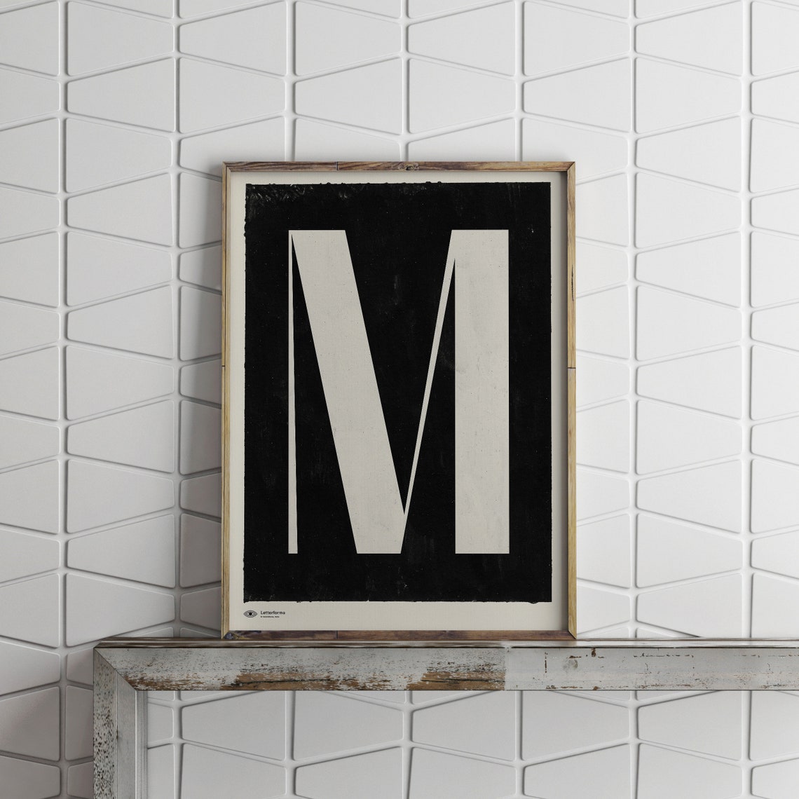 Capital Letter Wall Art Monogram Poster Art Print Letter M | Etsy